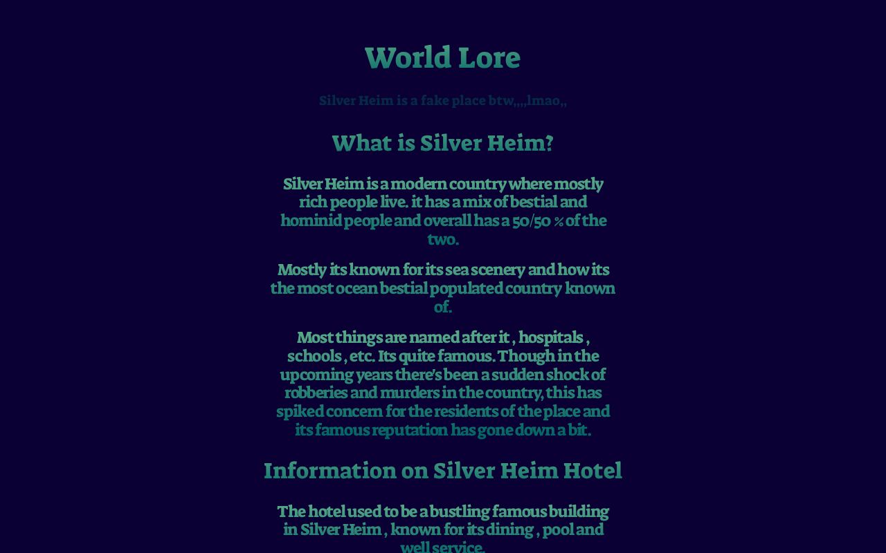 World lore!!!